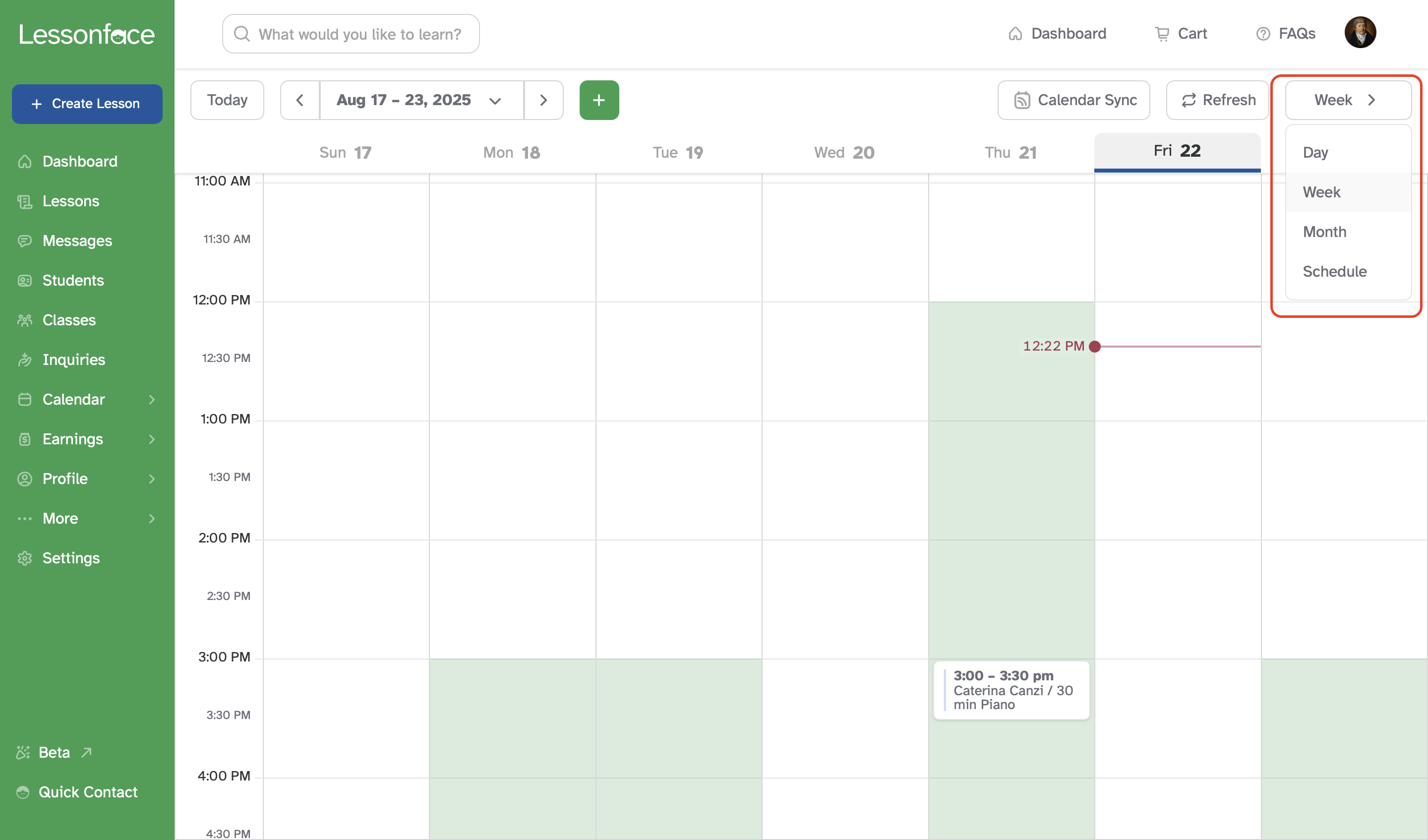 New Calendar and Availability Updates for Teachers | Lessonface