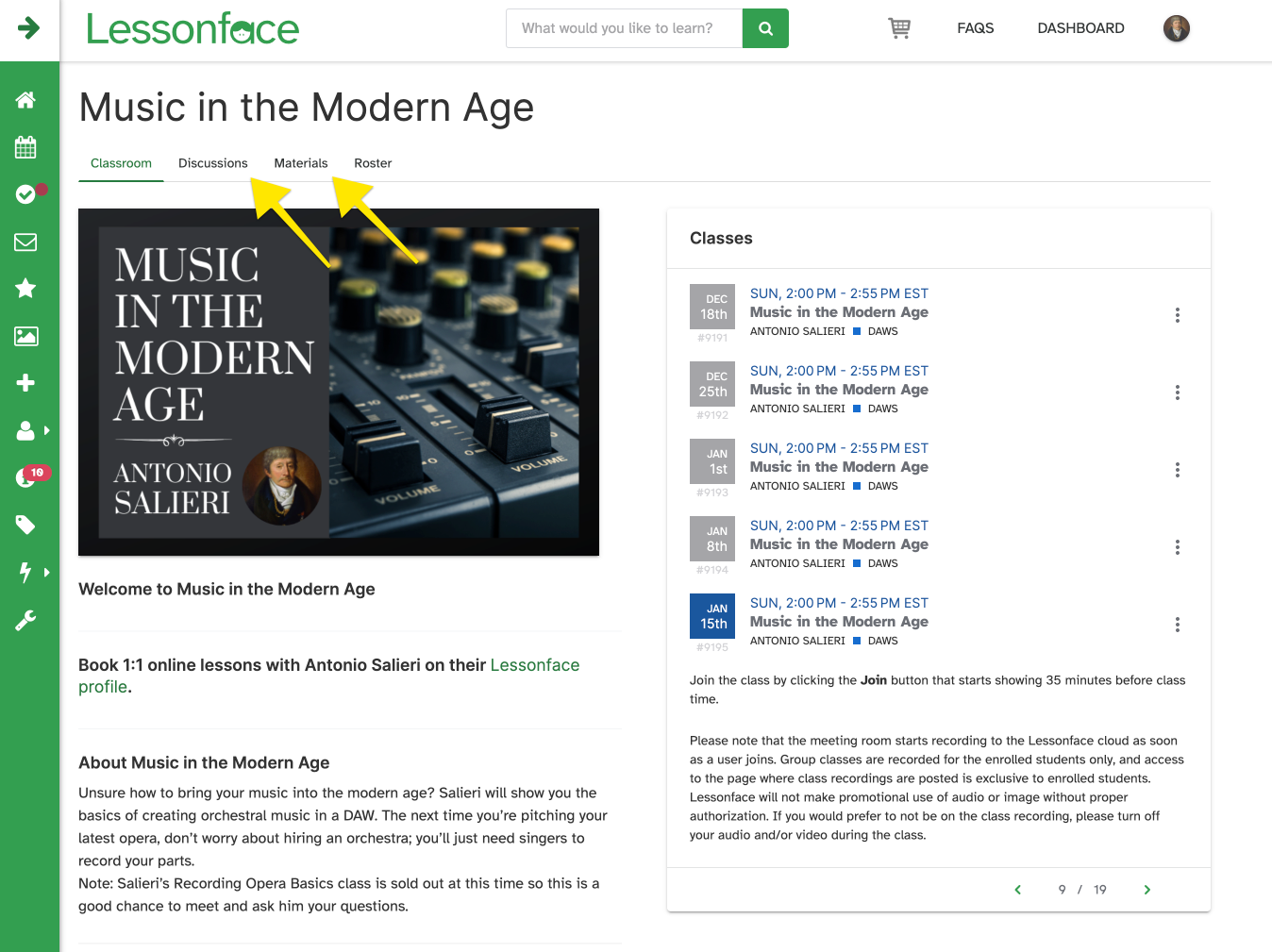 Group Class Features for Teachers: Discussions and Materials | Lessonface