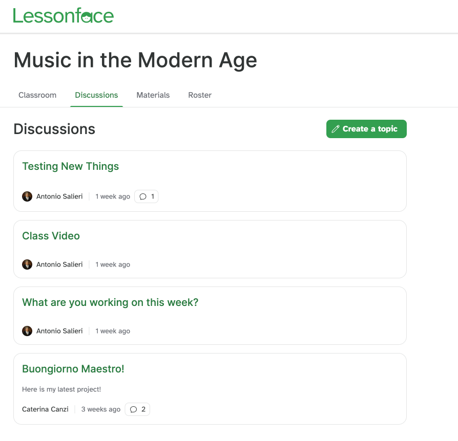 Group Class Features for Teachers: Discussions and Materials | Lessonface