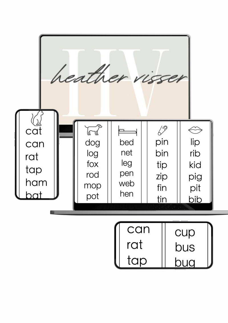 Pink Montessori word list | Lessonface