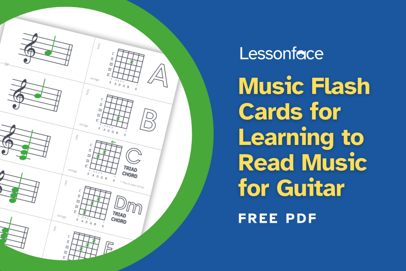 Music Flash Cards for Learning to Read Music for Guitar | Lessonface